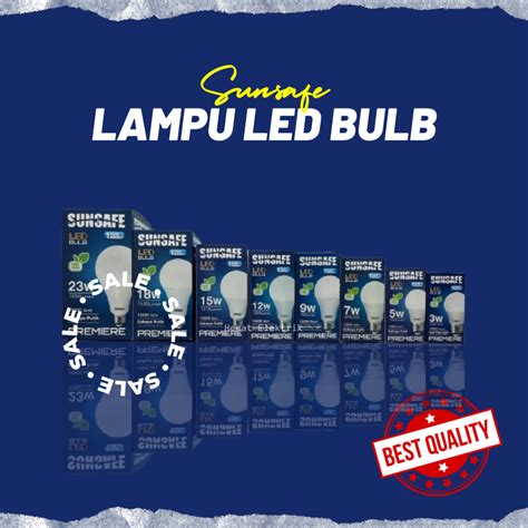 Jual Lampu LED Bohlam Putih Garansi Tahun Sunsafe Premiere Watt Super