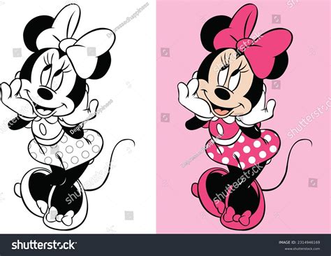 Minnie Mouse Clip Art Black And White