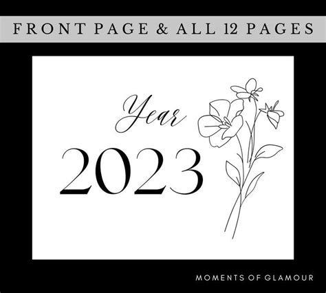 Stylish Calendar Design 2023 Monthly Elegant Planner For 2023 Aesthetic