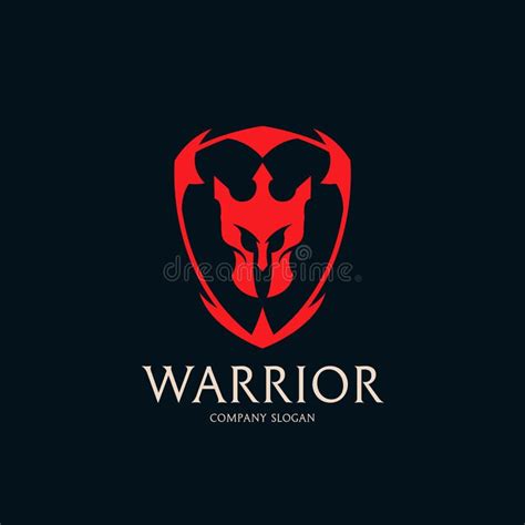 Warrior Logo Warrior Shield Logo Template Stock Vector Illustration
