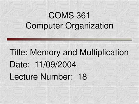 Ppt Coms 361 Computer Organization Powerpoint Presentation Free