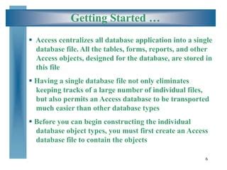 MS Access Tables Forms Queries Reports Ppt