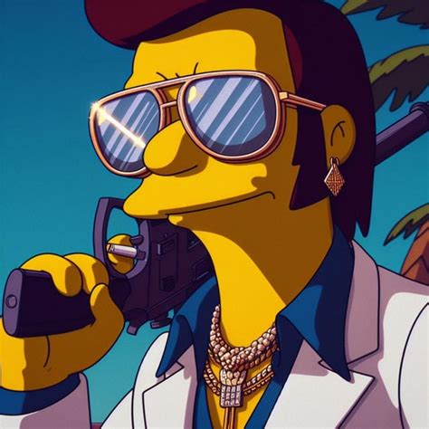 The Simpson Characters As Mobsters Synthwave Style Raiart