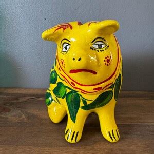 Saddest Piggy Mexican Pottery Piggy Bank Etsy