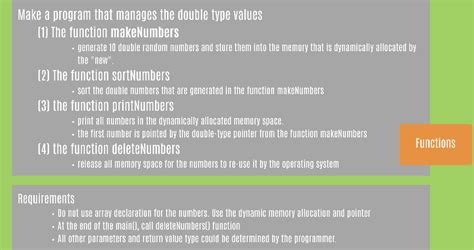 Solved Make A Program That Manages The Double Type Values