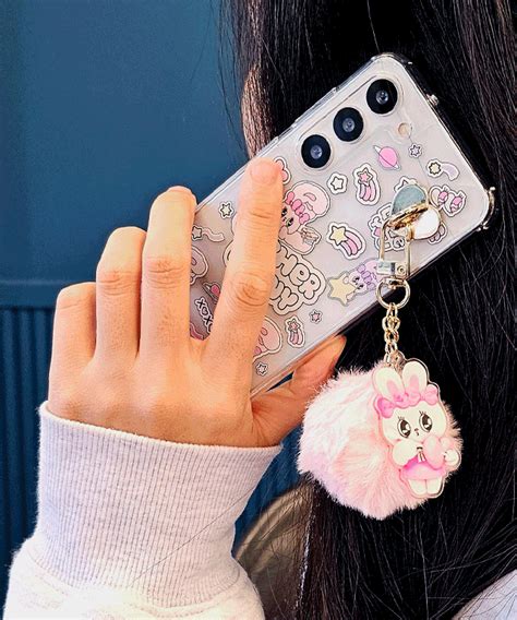 💗new💗전기종🔥특가할인🔥에스더버니 키링 폰케이스별바다 키치 버니 투명 케이스 폼폼 키링 세트 아이폰 16 15 14 갤럭시 S24 23 22 울트라 Z플립 5 4 3 에이블리