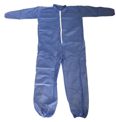 Condor Collared Disposable Coveralls 25 Pk Blue Polypropylene