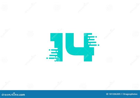 14 Number Logo Icon For Business And Company Stock Vector