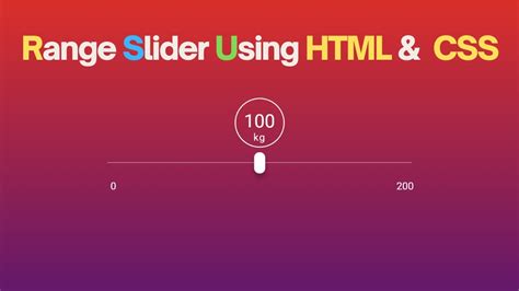 How To Make Range Slider Using Html Css And Javascript Web