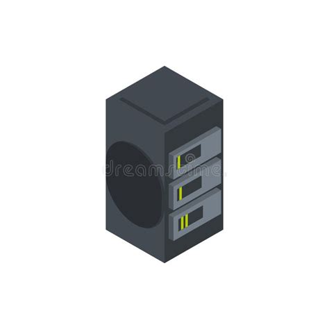 Data Server Technology Hardware Device Computer Isometric Stock Vector