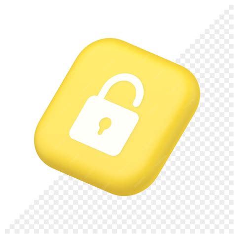 Premium Psd Open Lock Button Cyberspace Password Security Protection Service Symbol Website