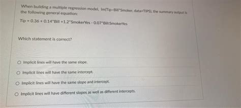 Solved When A Categorical Variable Is Included In A Chegg