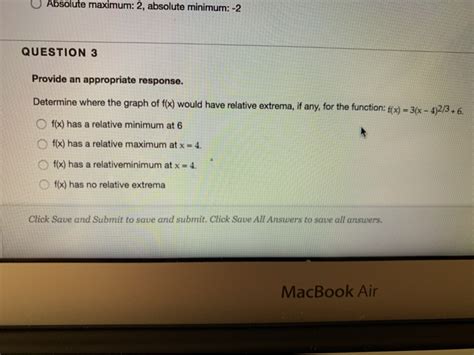 solved absolute maximum 2 absolute minimum 2 question 3