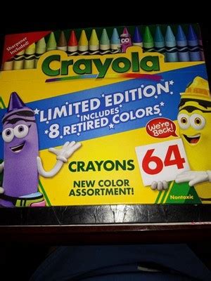 Crayola Crayons Limited Edition 64 Pack With 8 Retired Colors Ebay
