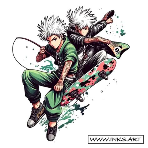 Tattoo Design Gon And Killua In Dynamic Anime Pose Style Anime