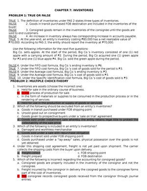 Cost Acctg Chapter 7 CHAPTER 7 Multiple Choice Questions