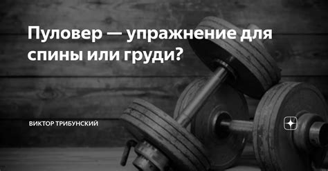 Пуловер — упражнение для спины или груди Виктор Трибунский Дзен