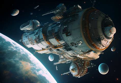 Spaceship In Escape Space Travel Stock Illustration Illustration Of