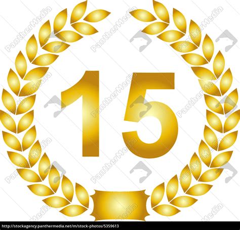 Goldener Lorbeerkranz 15 Jahre Lizenzfreies Bild 5359613