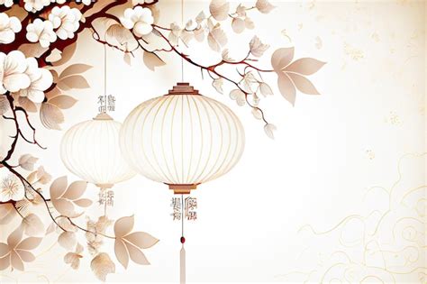Premium Photo Chinese New Year Festival With White Tone Color