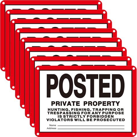 No Trespassing Signs Private Property Reflective Aluminum Posted Signs