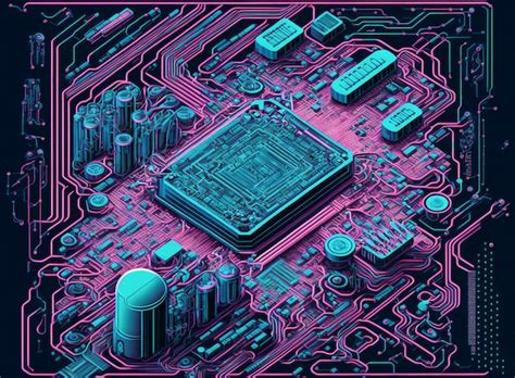 Premium Photo Circuit Board Background Blue And Pink Colors