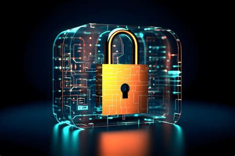 Premium Ai Image Lock With Circuit Pattern Concept Of Data Security