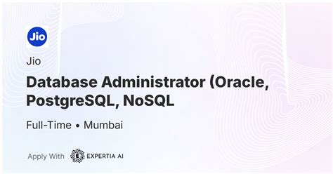 Database Administrator Oracle Postgresql Nosql Job Mumbai Mid Level