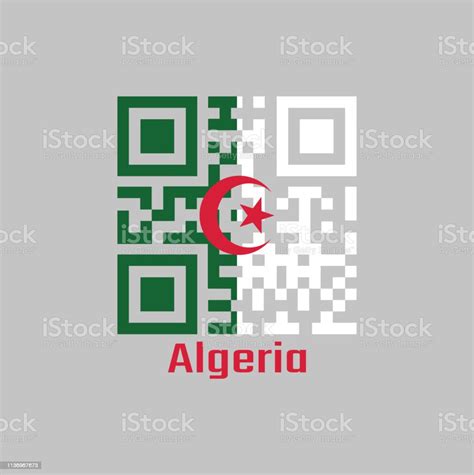 Qr Code Set The Color Of Algeria Flag It Is Consists Of Two Equal