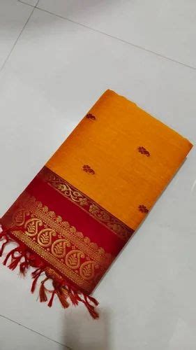 Printed Red Kalyani Cotton Saree 6 M At Rs 650piece In Vanavasi Id
