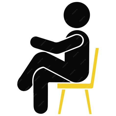 Premium Vector Vector A Man Stickman Sitting On A Chair Icon Simple