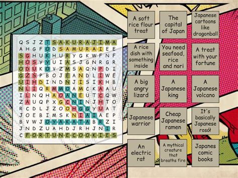 Class 4b Japan Wordsearch
