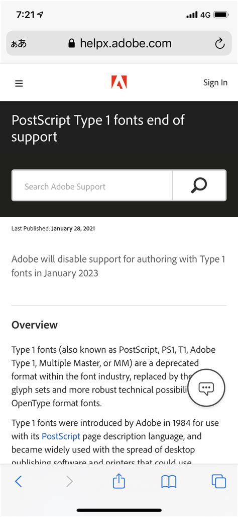 End Of Postscript Type 1 Font Support Atadistance