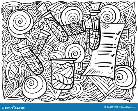 Creative Coloring Page About Science Scales And Measured Laboratory