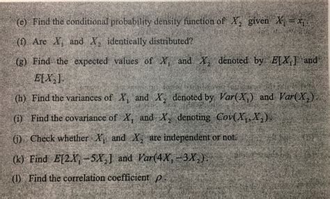 Solved Let Bivariate Continuous Random Variables X And X Chegg
