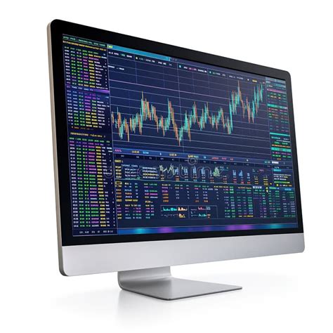 a modern computer screen with graphs showing fluctuating trends stock