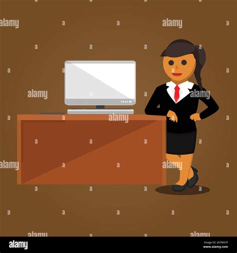 A Woman Standing In Her Office Next To Her Desk Woman Boss Move In