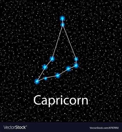 Capricorn Zodiac Sign With Beautiful Bright Stars Vector Image