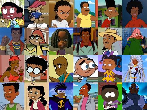 Black Cartoon Characters In Different Styles