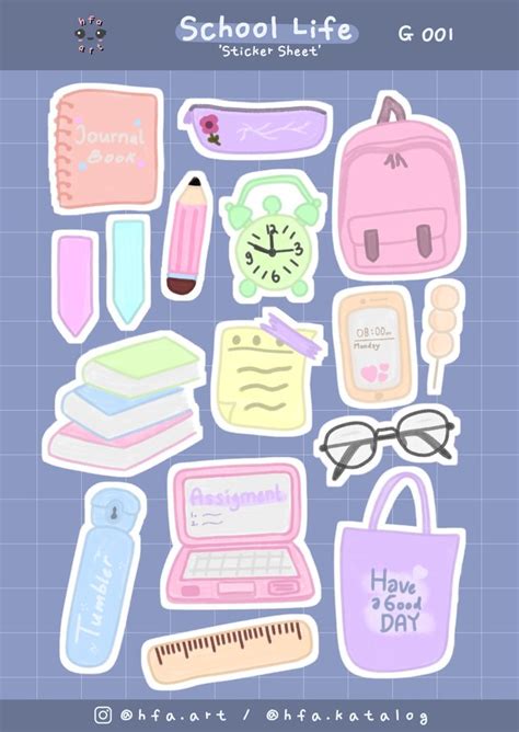 School Life Sticker Printable Stickers How To Make Stickers School Diy