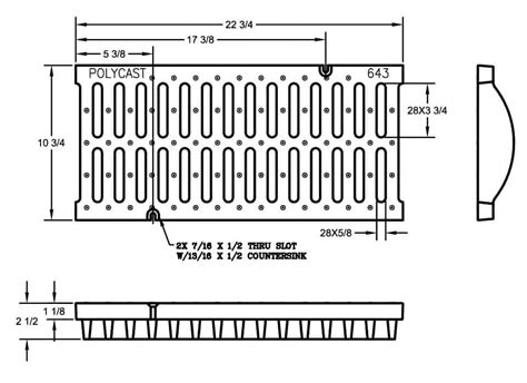 Polycast® Dg0643 Slotted Ductile Iron Catch Basin Grate Load Class E