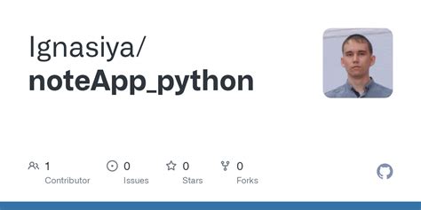 GitHub Ignasiya NoteApp Python