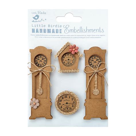 Jute Stickers Self Adhesive Elements Vintage Clocks