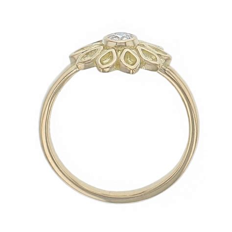 Echinacea 18ct Yellow Gold Diamond Ring Designer Bespoke Jewellery