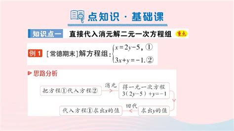 初中数学湘教版七年级下册121 代入消元法作业ppt课件 教习网课件下载