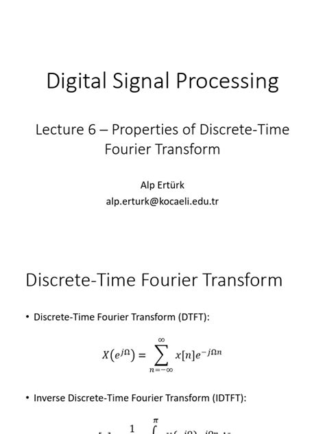 6 Properties Of Dtft Pdf Mathematical Physics Functions And