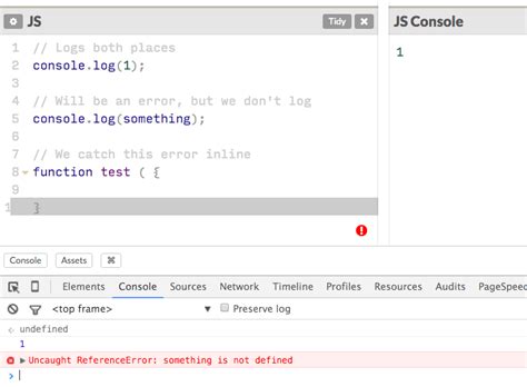 New Feature A Javascript Console Codepen