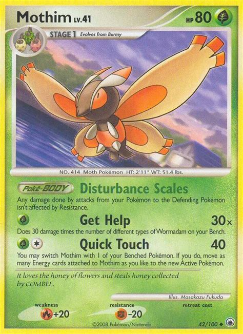 Pokémon Diamond And Pearl Majestic Dawn Card 042 Mothim Standard Arcade