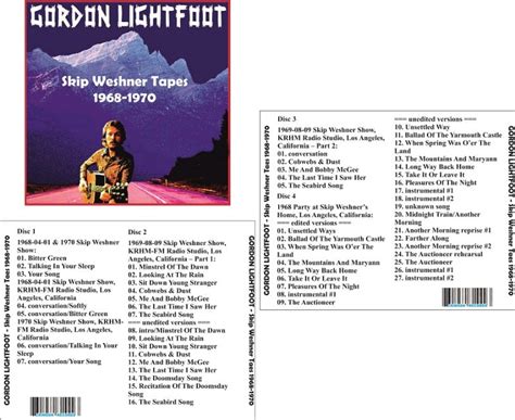 Gordon Lightfoot Skip Weshner Tapes 1968 1970 Crimson Records