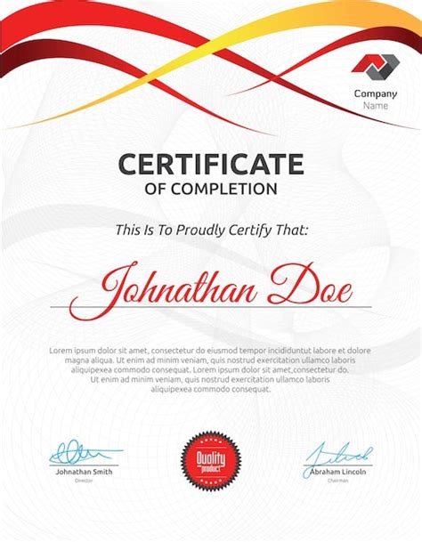 Premium Vector Portrait Certificate Template